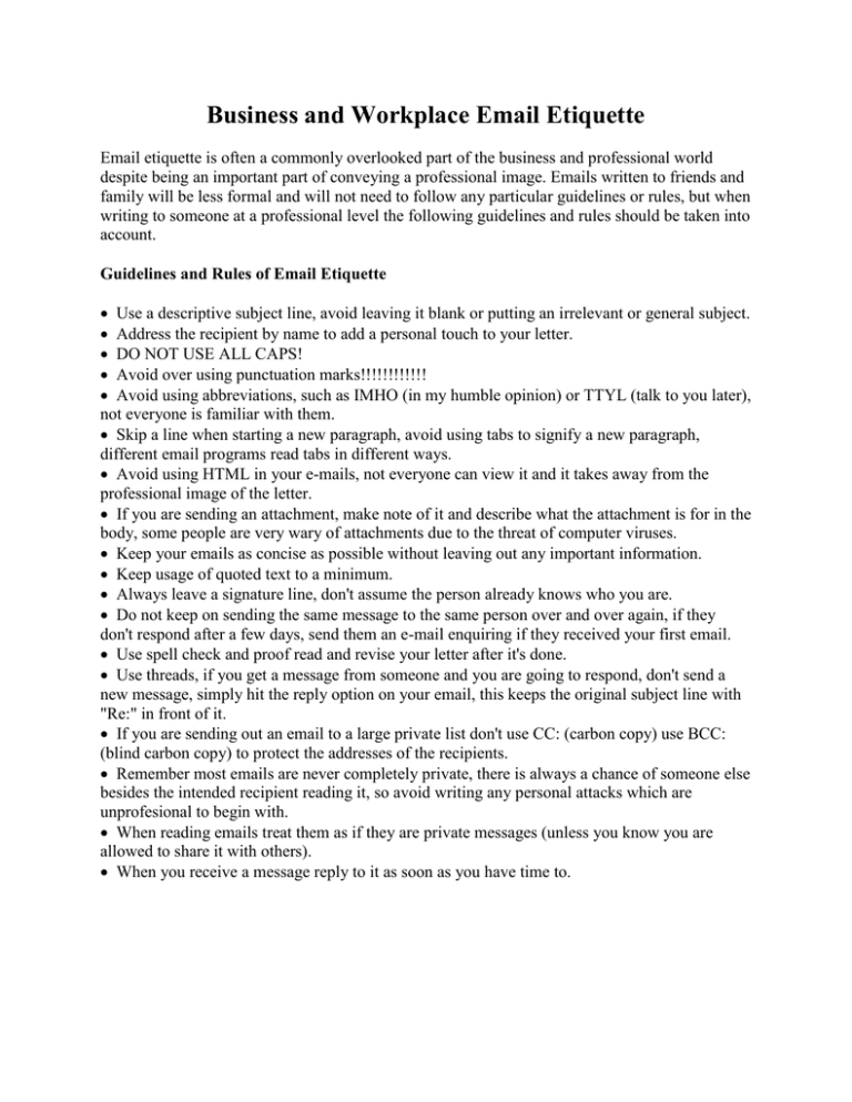 Business Email Etiquette: Rules & Guidelines