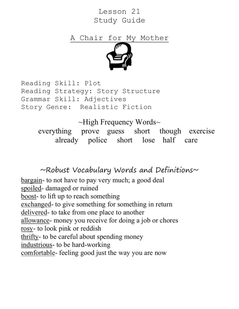 A Chair for My Mother Study Guide