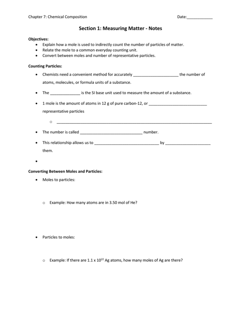 Mole Concept & Measuring Matter: Chemistry Notes