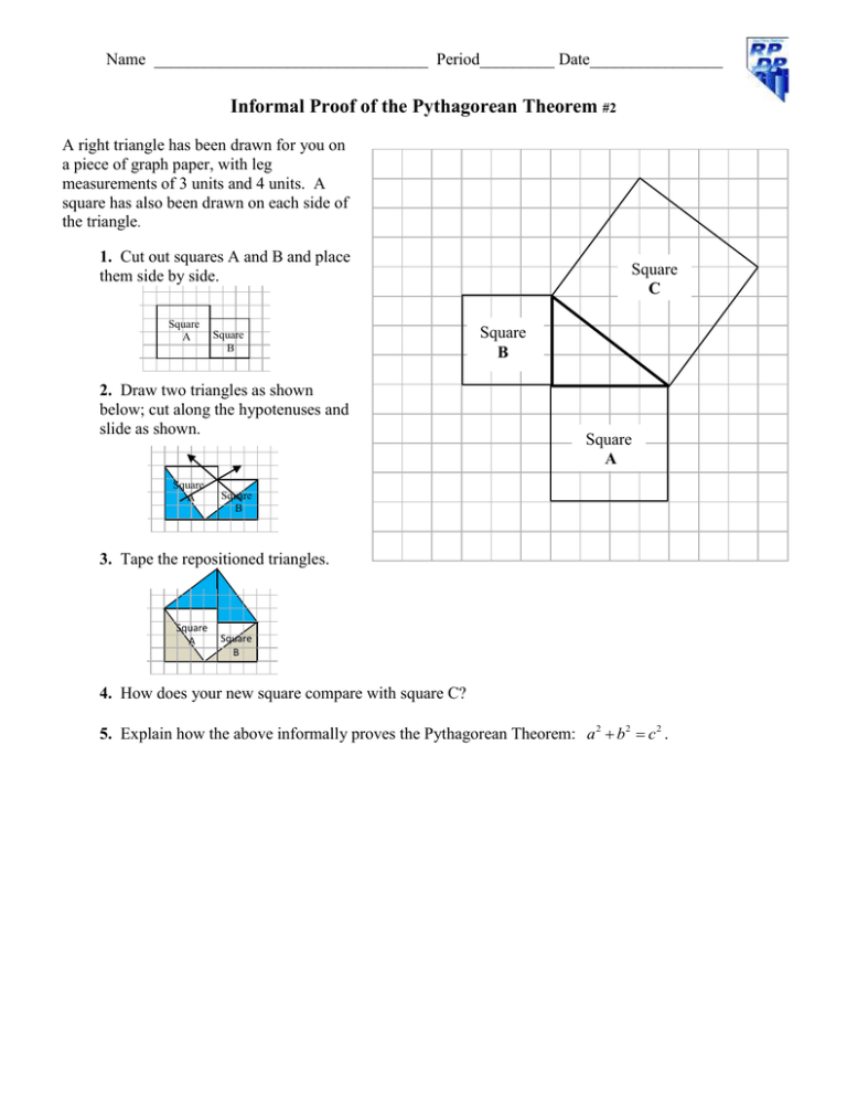 Pythagorean Theorem Proof Worksheet