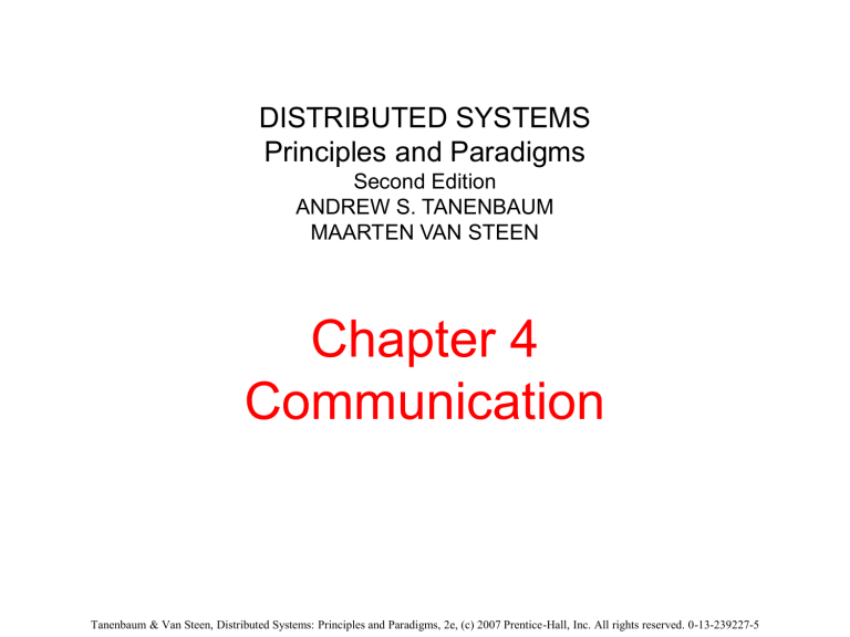 Distributed Systems Communication: Principles & Paradigms