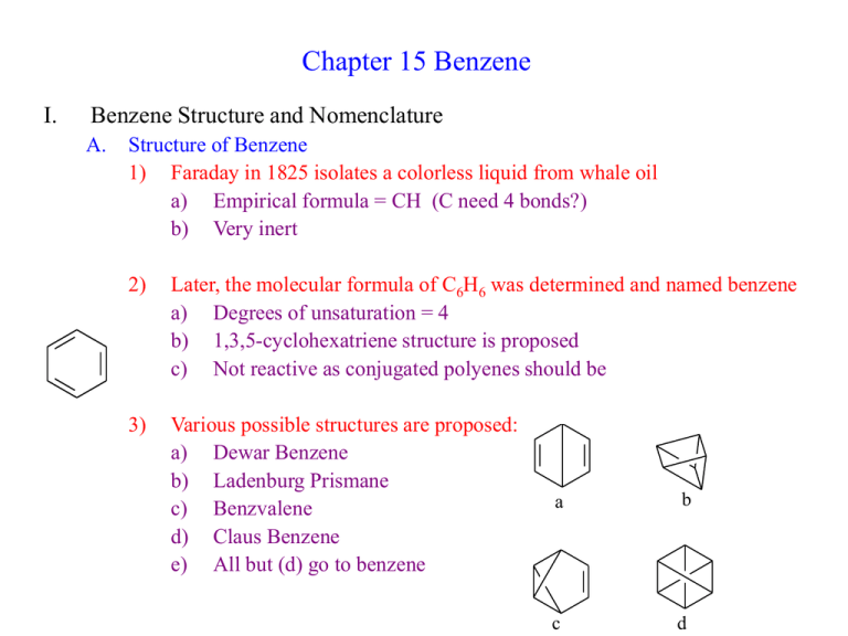 Benzene Structure, Aromaticity & Spectroscopy - Lecture Notes