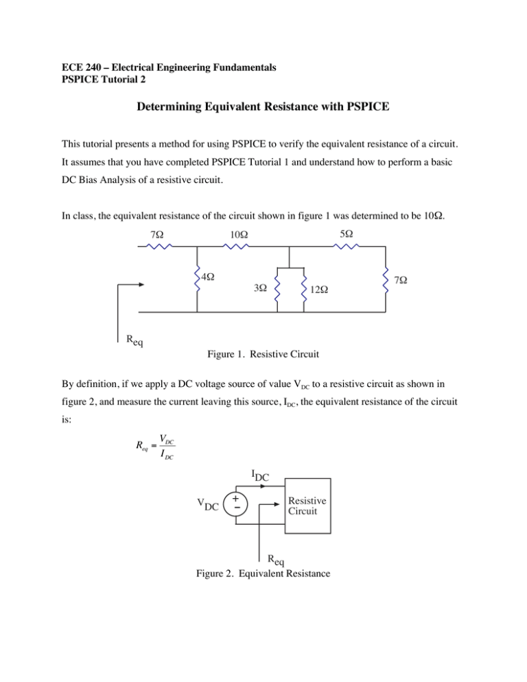 PSPICE Tutorial: Equivalent Resistance Calculation
