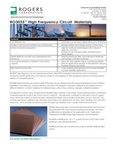 ROGERS CORPORATION: RO4000 High Frequency Materials Data