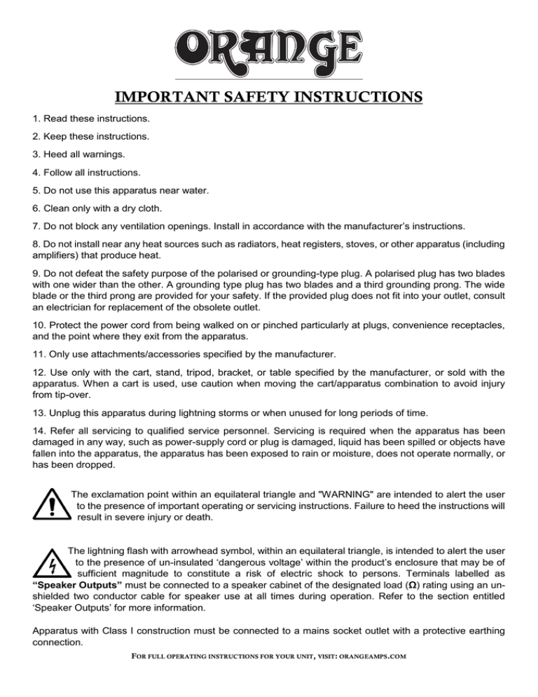 important safety instructions