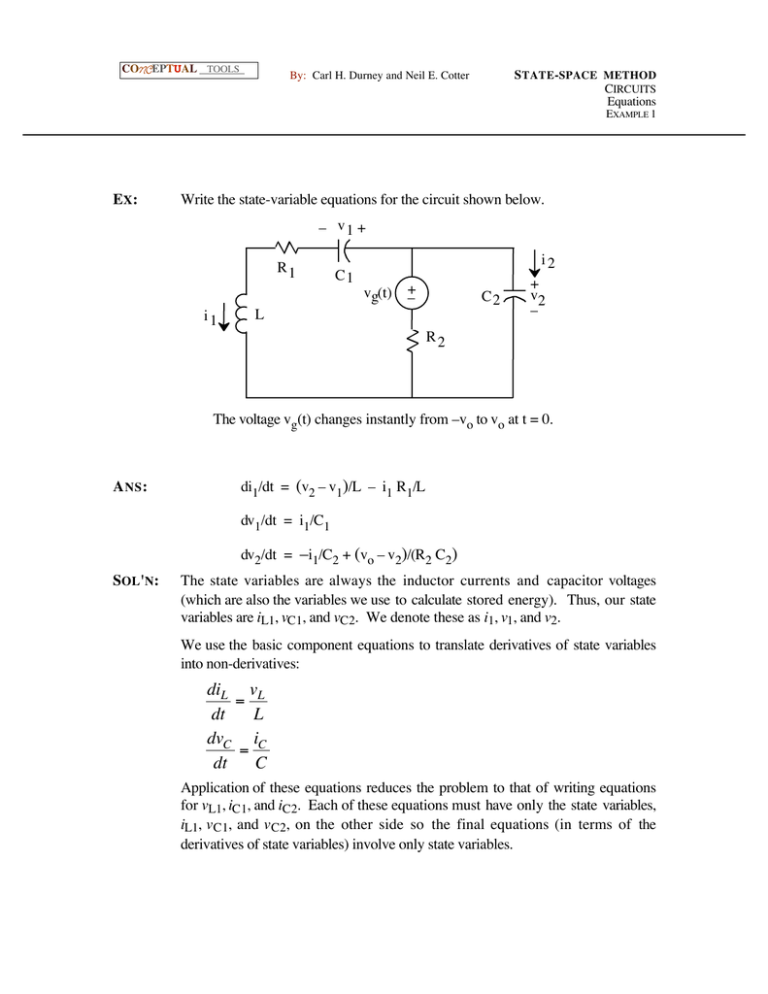 State-Space Method for Circuits: Equations & Examples