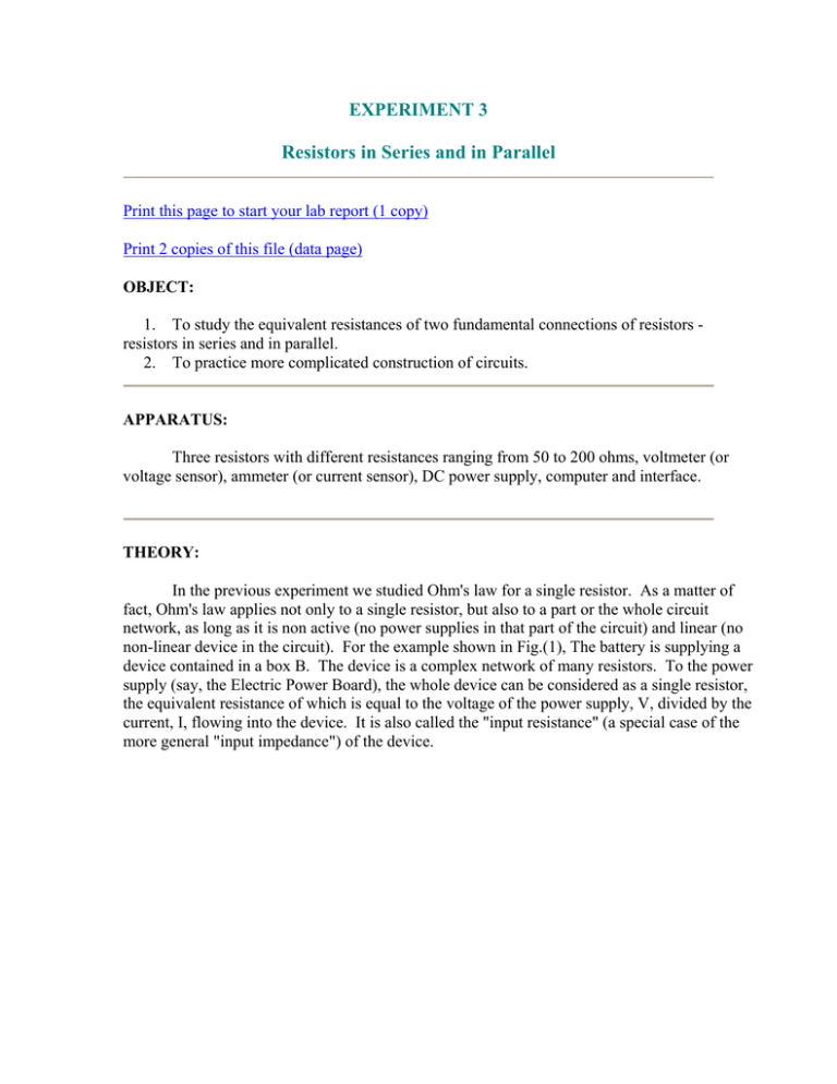 Resistors in Series & Parallel: Lab Experiment