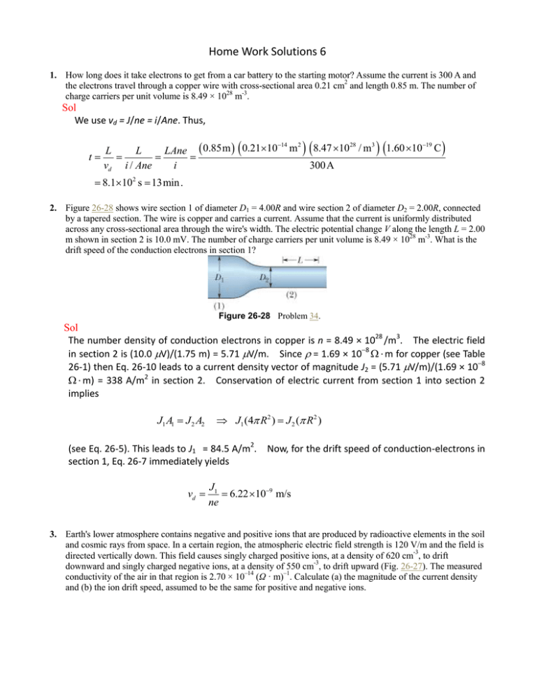 Physics Homework Solutions: Current & Electricity