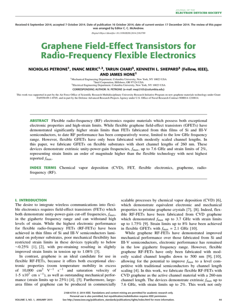 Graphene Field Effect Transistors For Radio