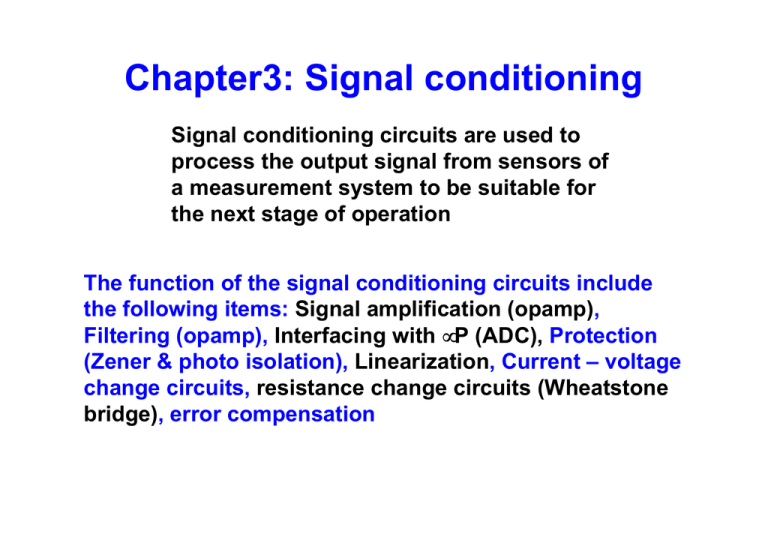 Signal Conditioning Circuits: Op-Amps, Bridges, Protection