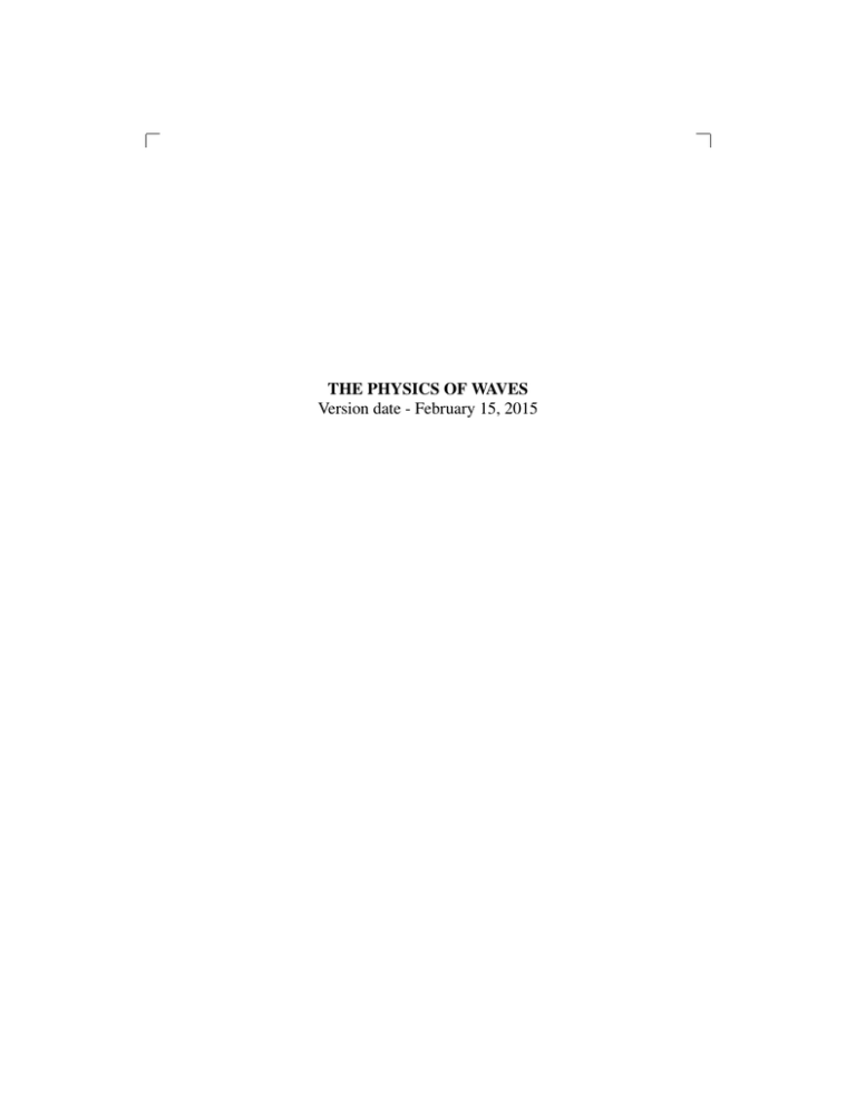 The Physics of Waves