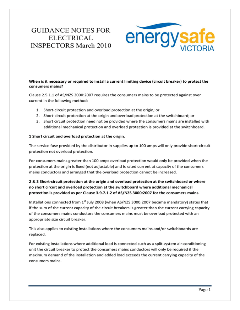 Electrical Inspector Guidance: AS/NZS 3000 Compliance