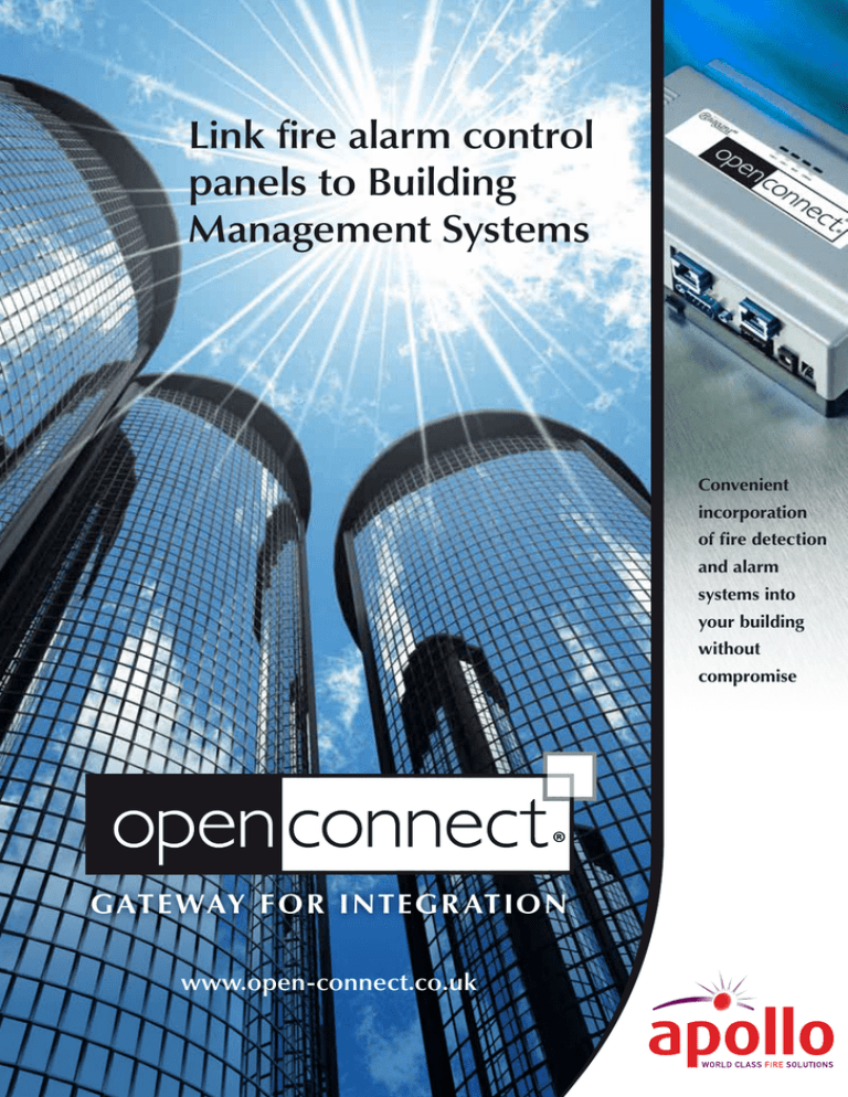 Link fire alarm control panels to Building Management