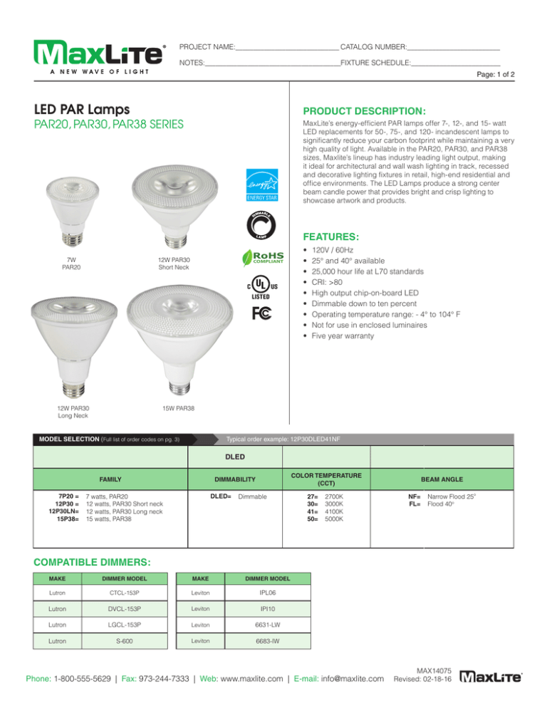 LED PAR Lamps