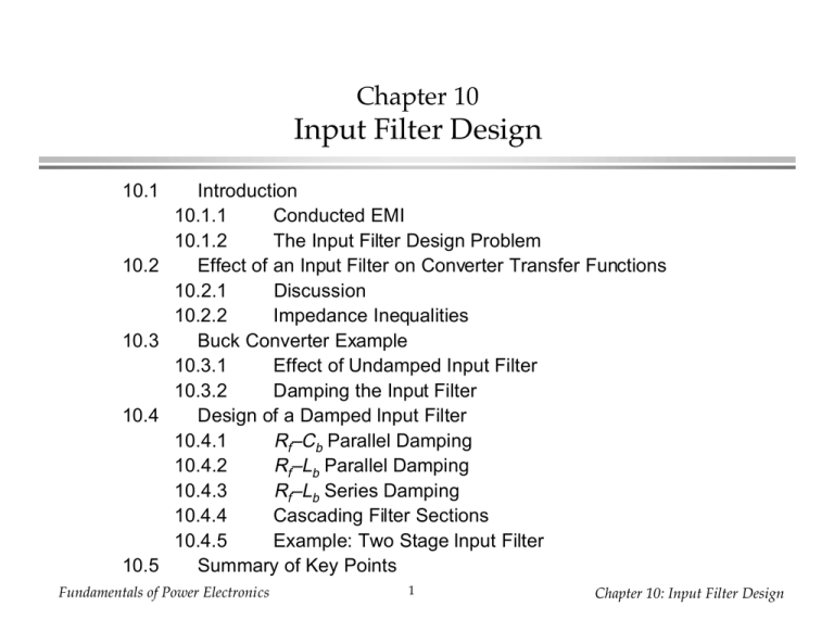 Input Filter Design: Power Electronics Chapter
