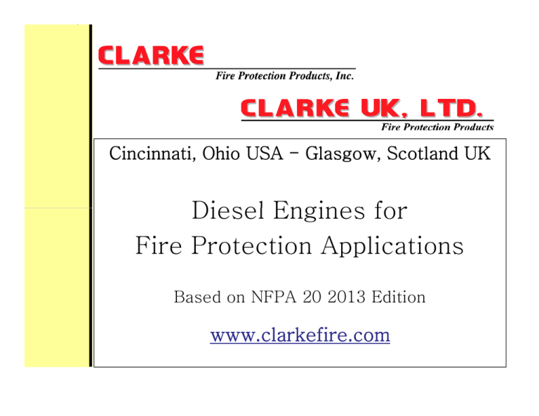 Diesel Engines for Fire Protection: NFPA 20 Compliance