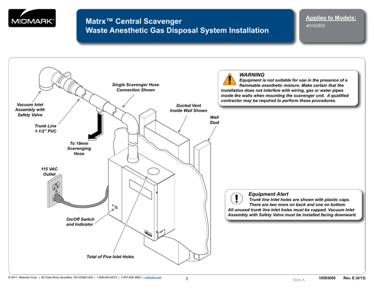 Matrx Central Scavenger Installation Guide