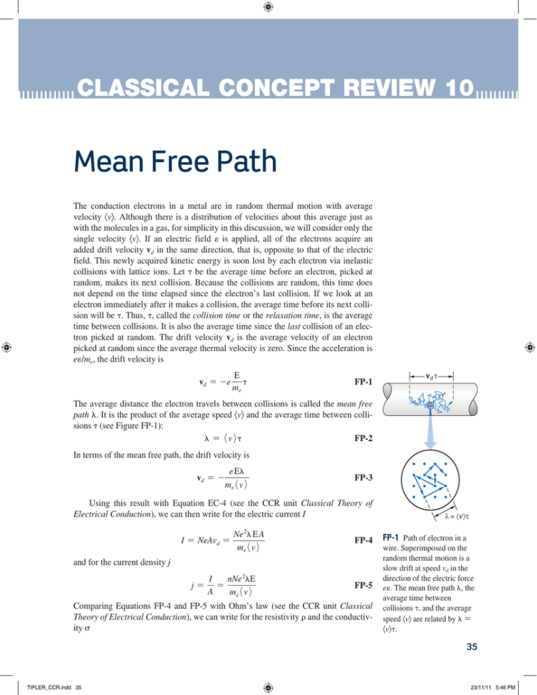 Mean Free Path: Classical Concept Review