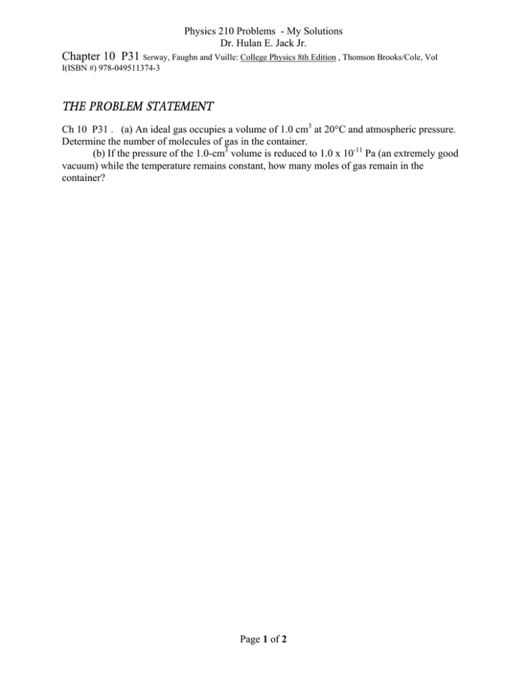 Chapter 10 Problem 31 HW