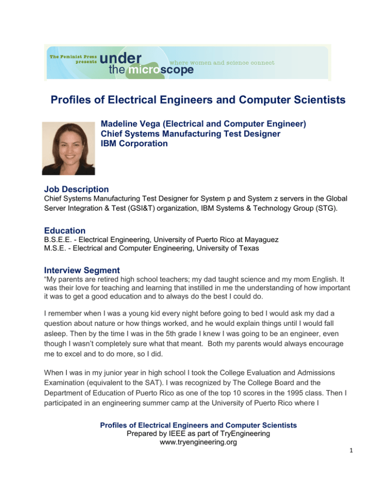 Madeline Vega: Electrical & Computer Engineer Profile