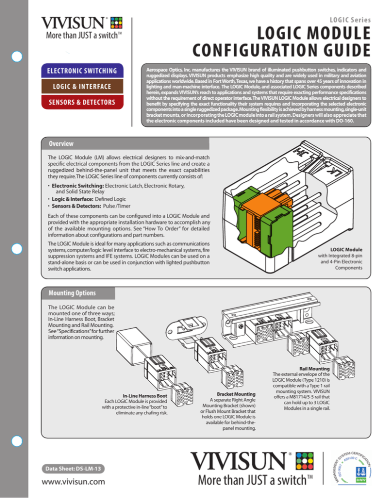 VIVISUN LOGIC Module Configuration Guide | Data Sheet