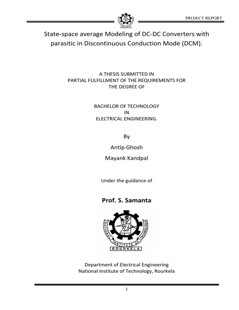 State-space average Modeling of DC-DC Converters
