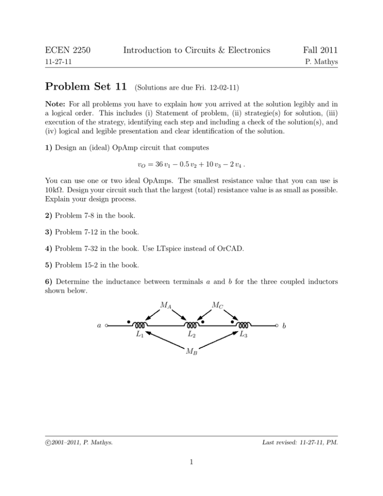 Problem Set 11 