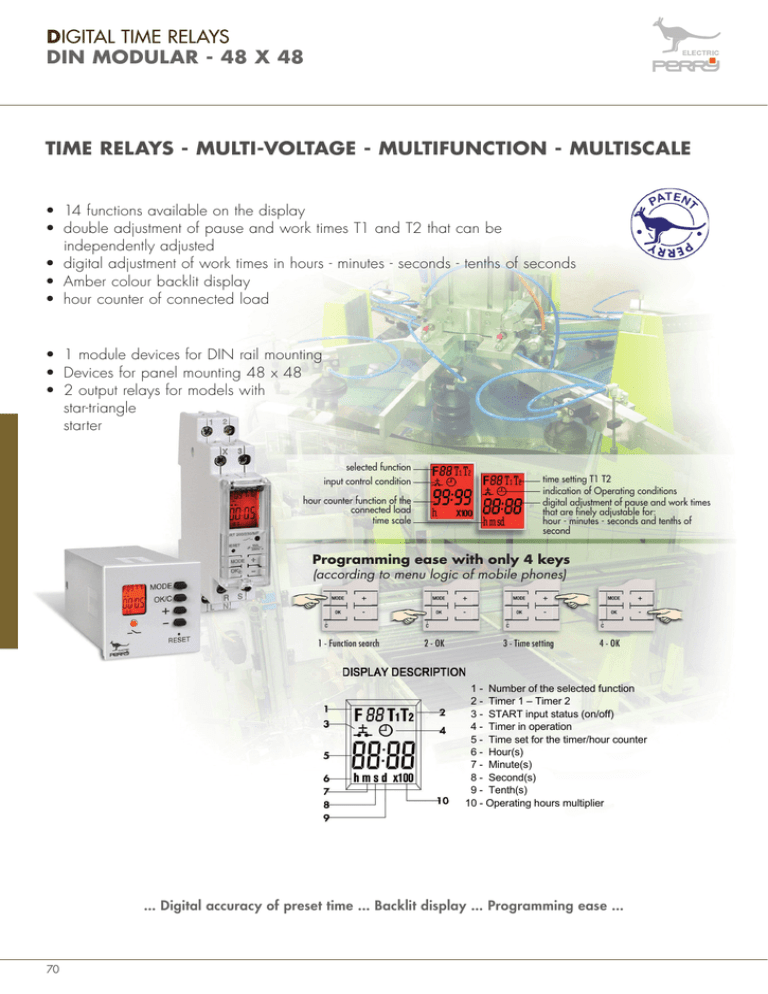 DIGITAL TIME RELAYS DIN MODULAR