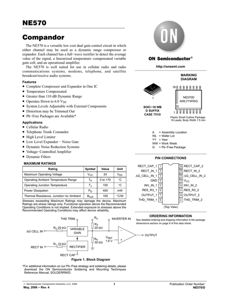 NE570 Compandor - ON Semiconductor