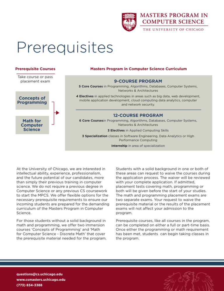 UChicago MPCS Prerequisites & Curriculum Overview