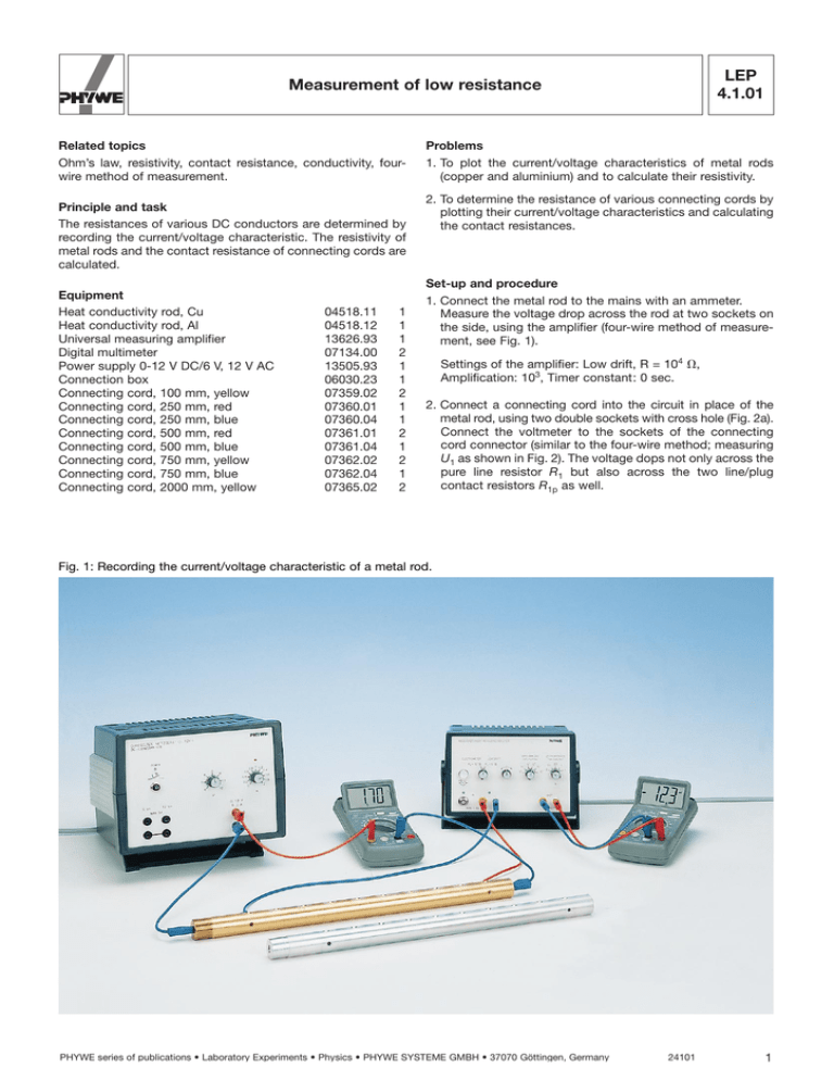 Low Resistance Measurement: Physics Lab Experiment