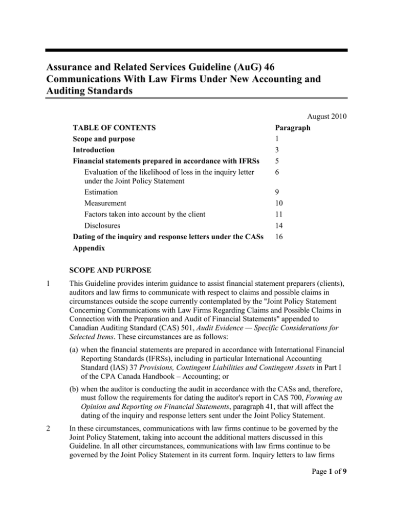 CPA Canada Standards and Guidance Collection