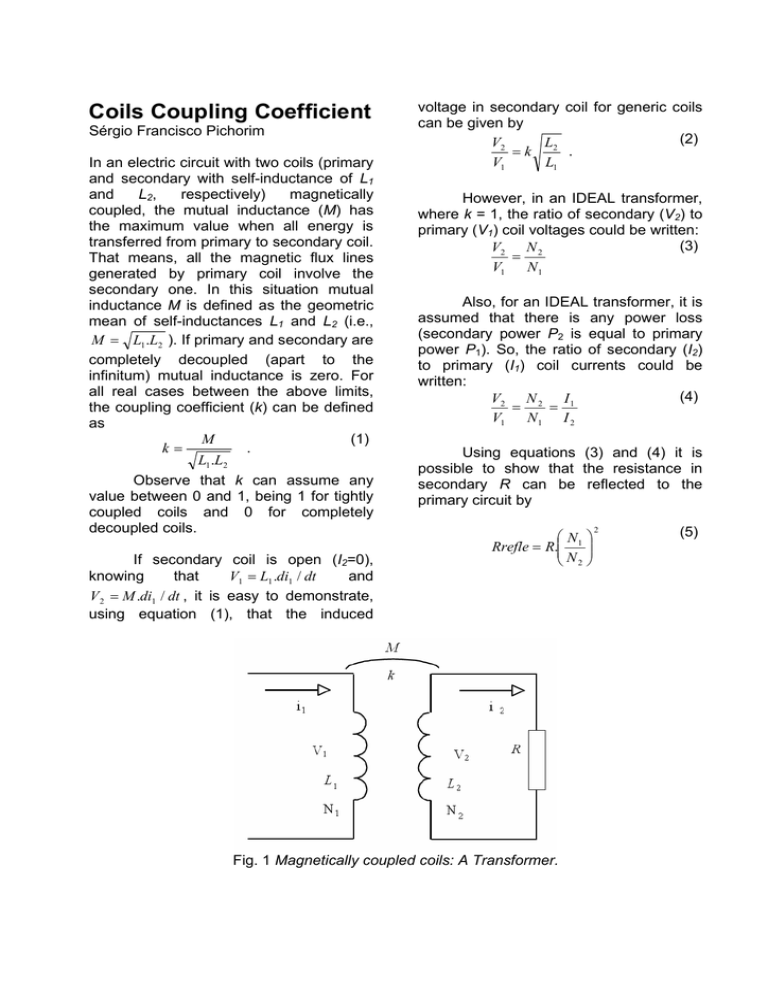 Coils Coupling Coefficient: Transformer Analysis