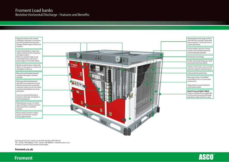 View Froment horizontal discharge resistive load banks features and