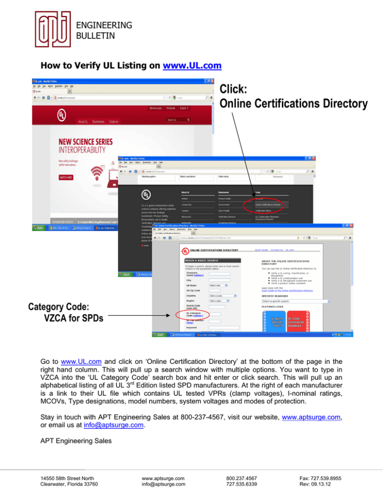 Verifying UL Listing