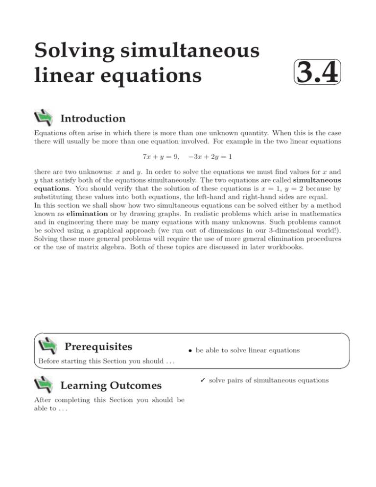 Solving simultaneous linear equations 3