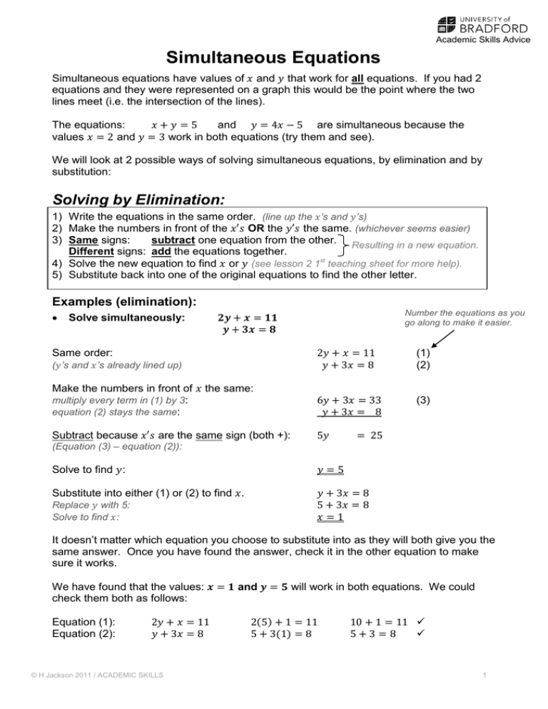 Simultaneous Equations