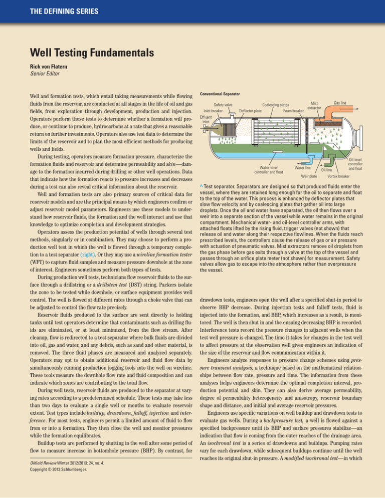 Well Testing - Schlumberger
