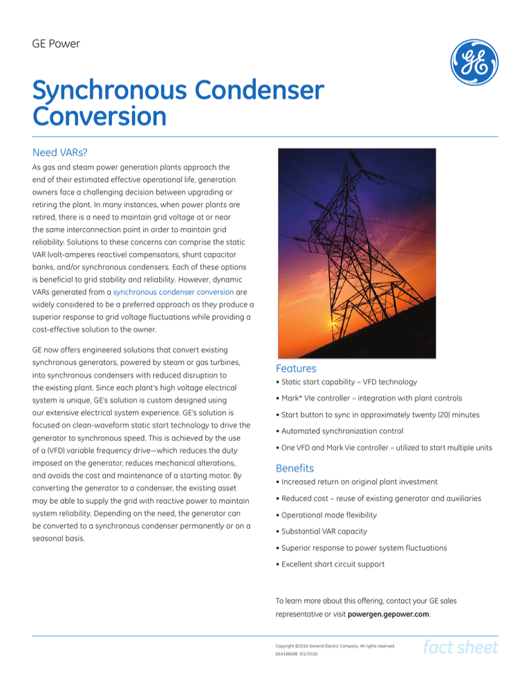 Synchronous Condenser Conversion