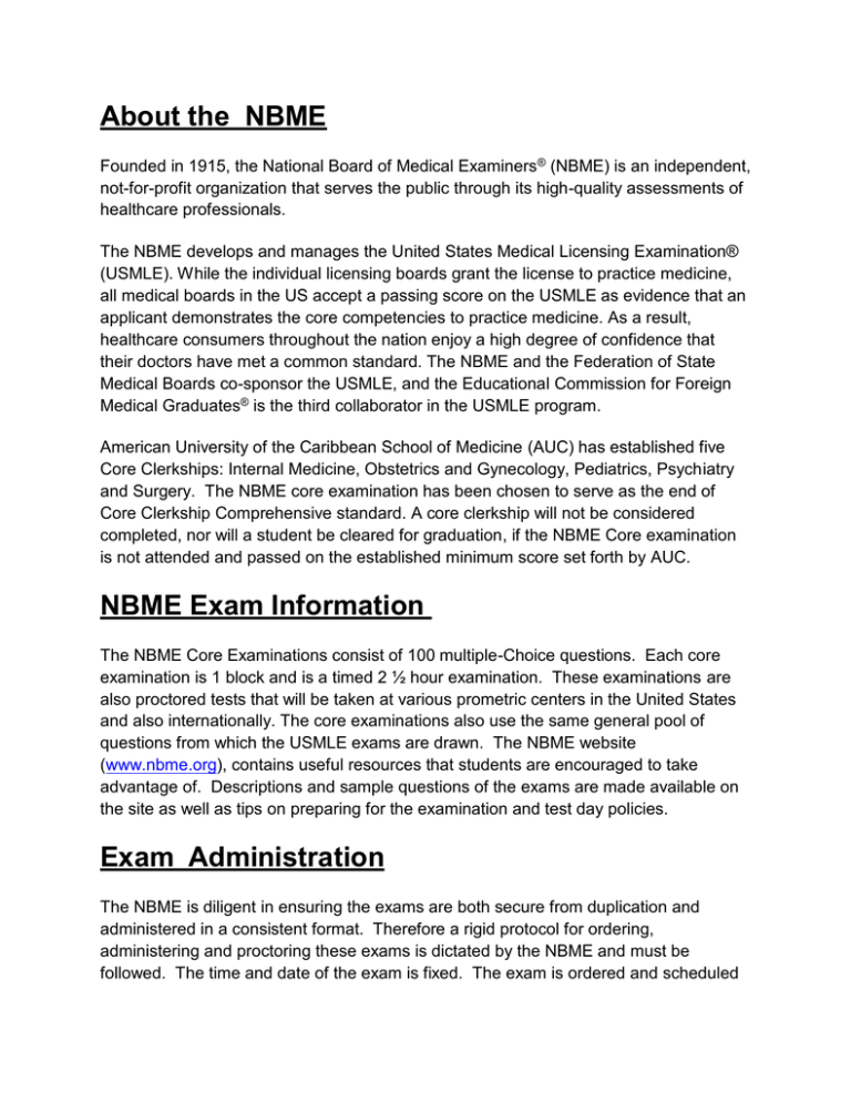 NBME Core Subject Exam – General Exam Guide