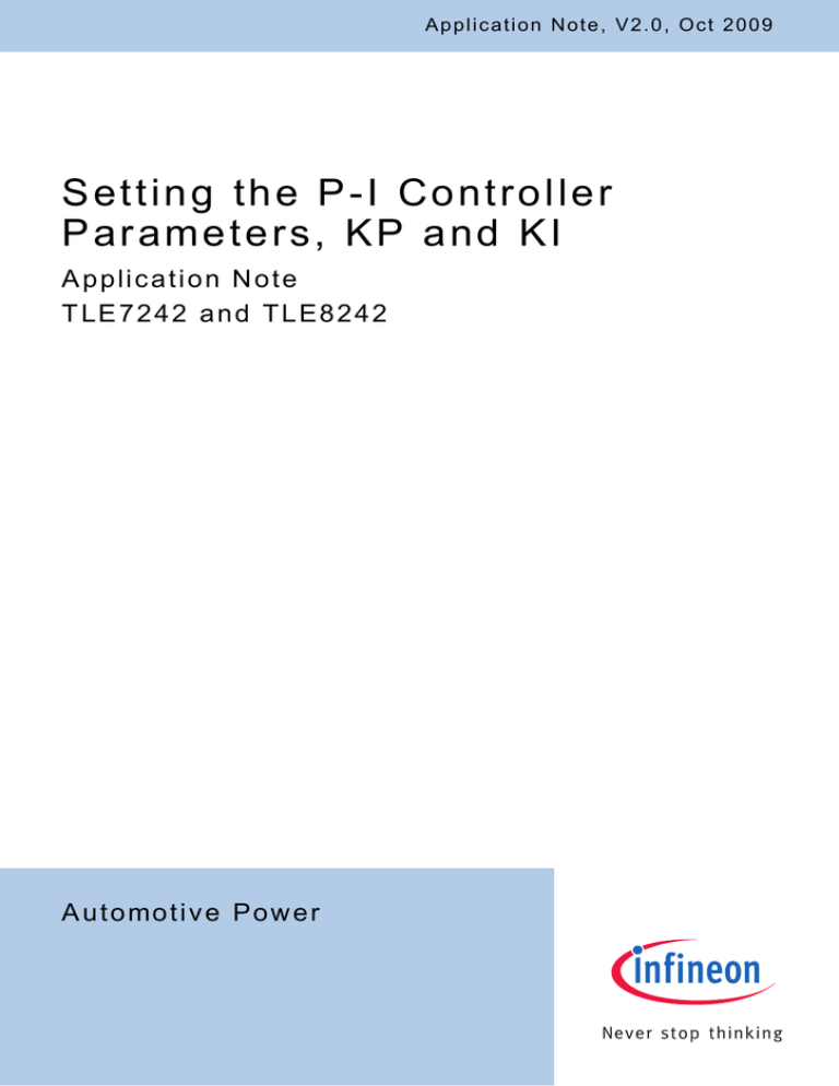 Setting The Pi Controller Parameters Kp And Ki