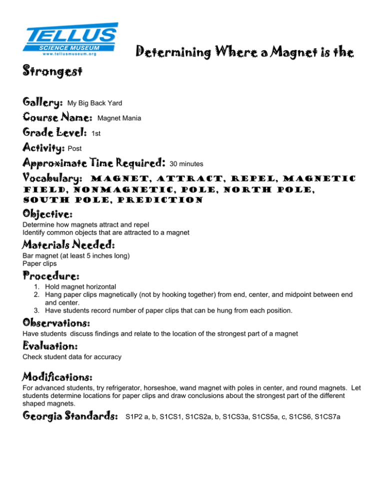 Determining Where a Magnet is the Strongest