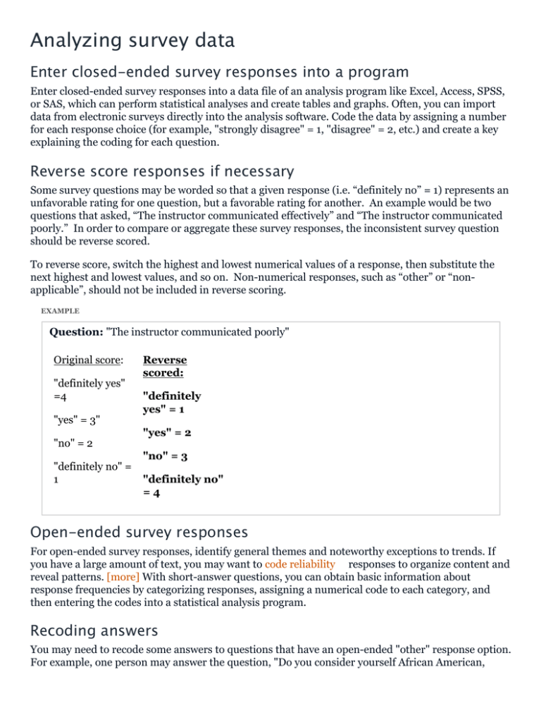 Analyzing survey data