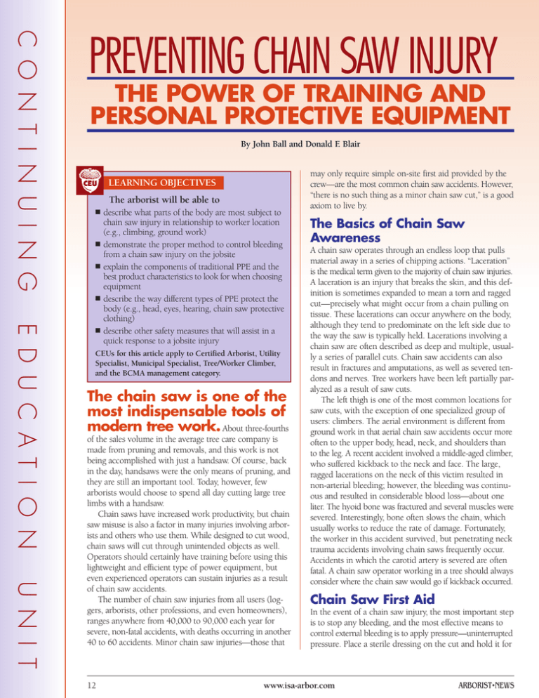 PREVENTING CHAIN SAW INJURY