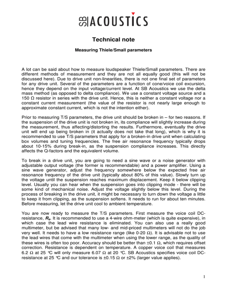 Measuring Thiele/Small parameters