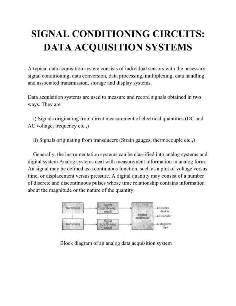 Signal Conditioning & Data Acquisition Systems Overview