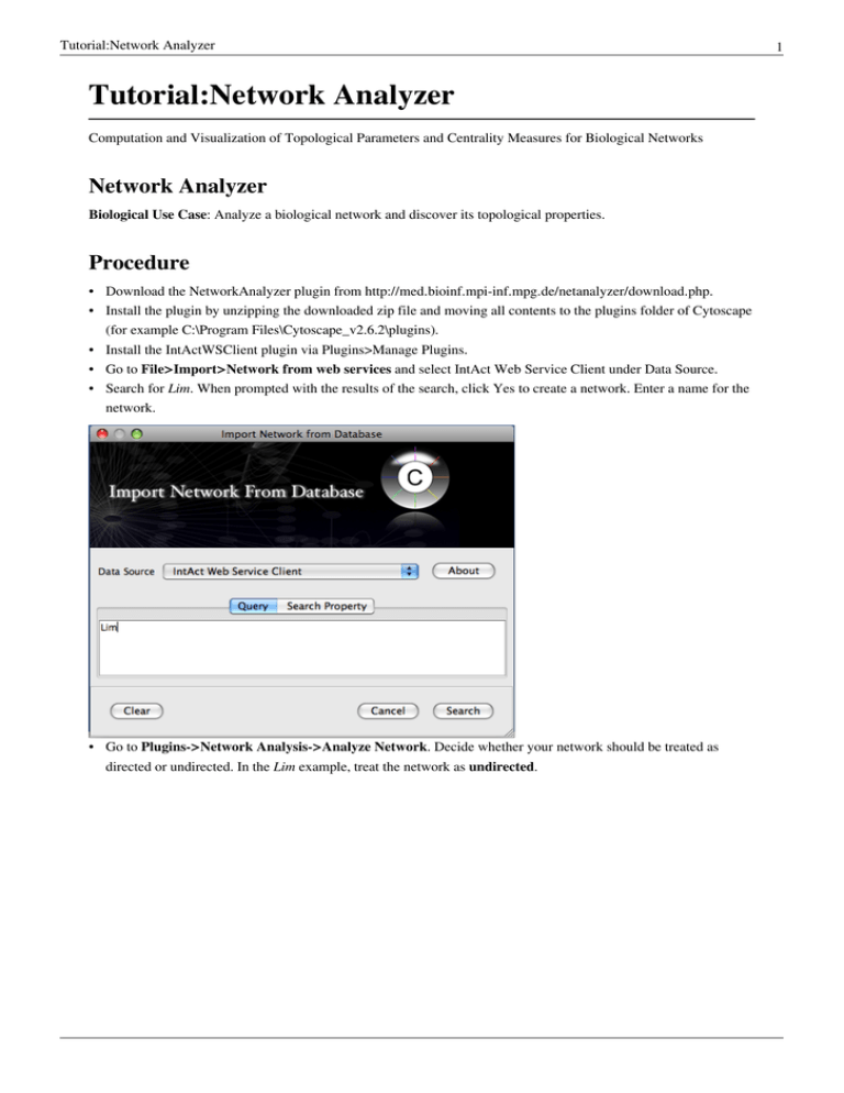 Tutorial Network Analyzer