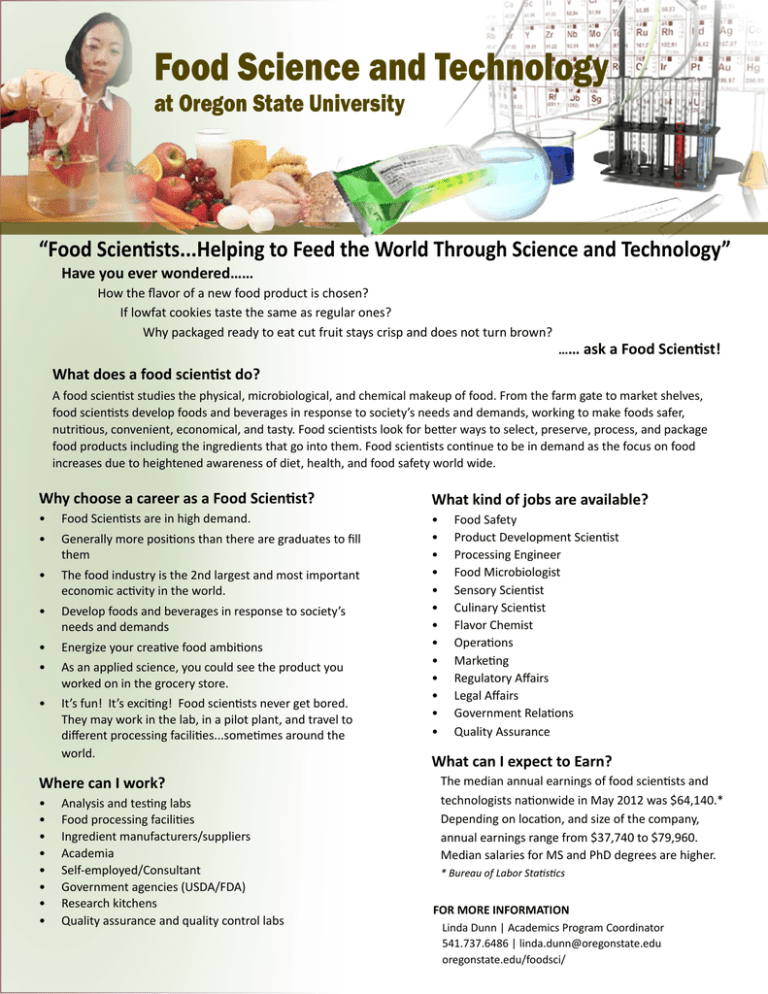 Food Science & Technology at Oregon State University