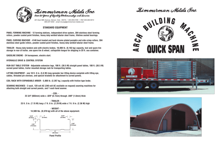 quick span - Zimmerman Metals