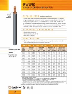 American Wire Gauge Conductor Size Table